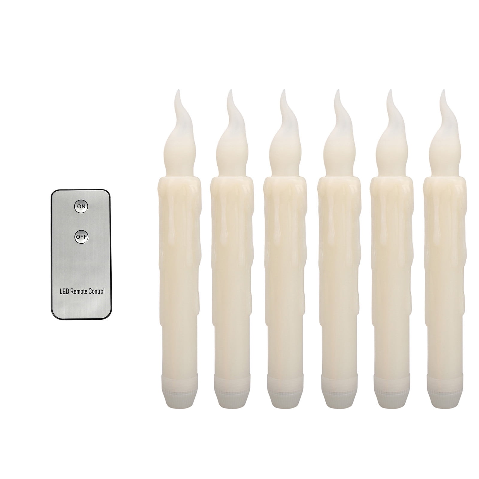 6PCS Battery Operated Flameless LED Taper Candles Lights Fake Candles ...