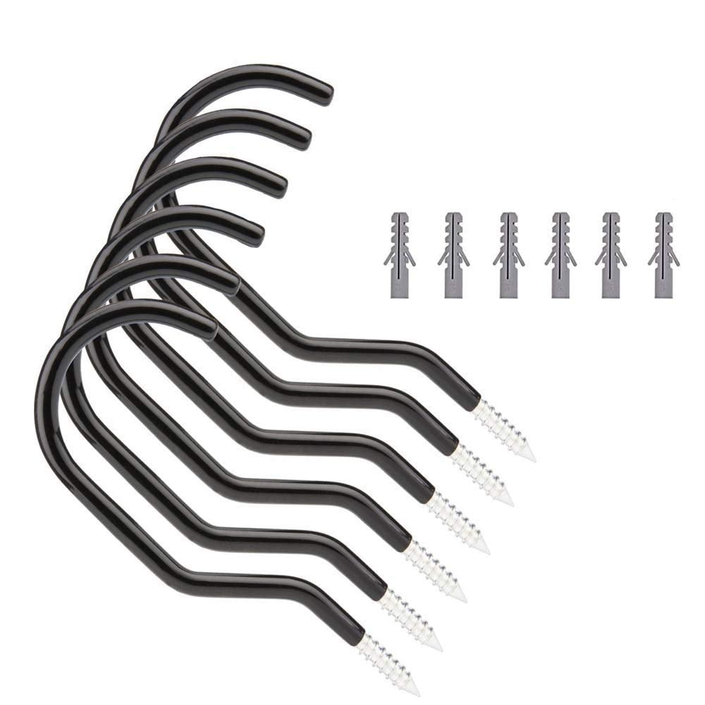 6PCS Bike Hooks,Heavy Duty Bicycle Storage Hooks Set,Screw-in Utility ...
