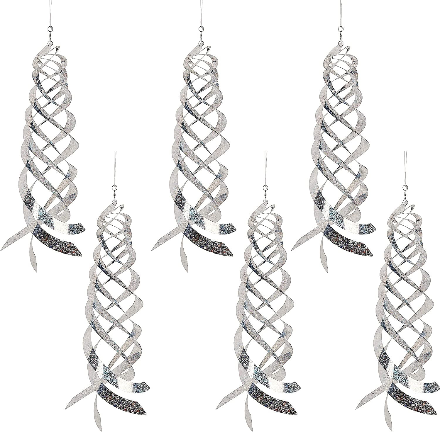 6PCS Bird Spiral Reflector, Hanging Reflective Keep Away Bird Control ...