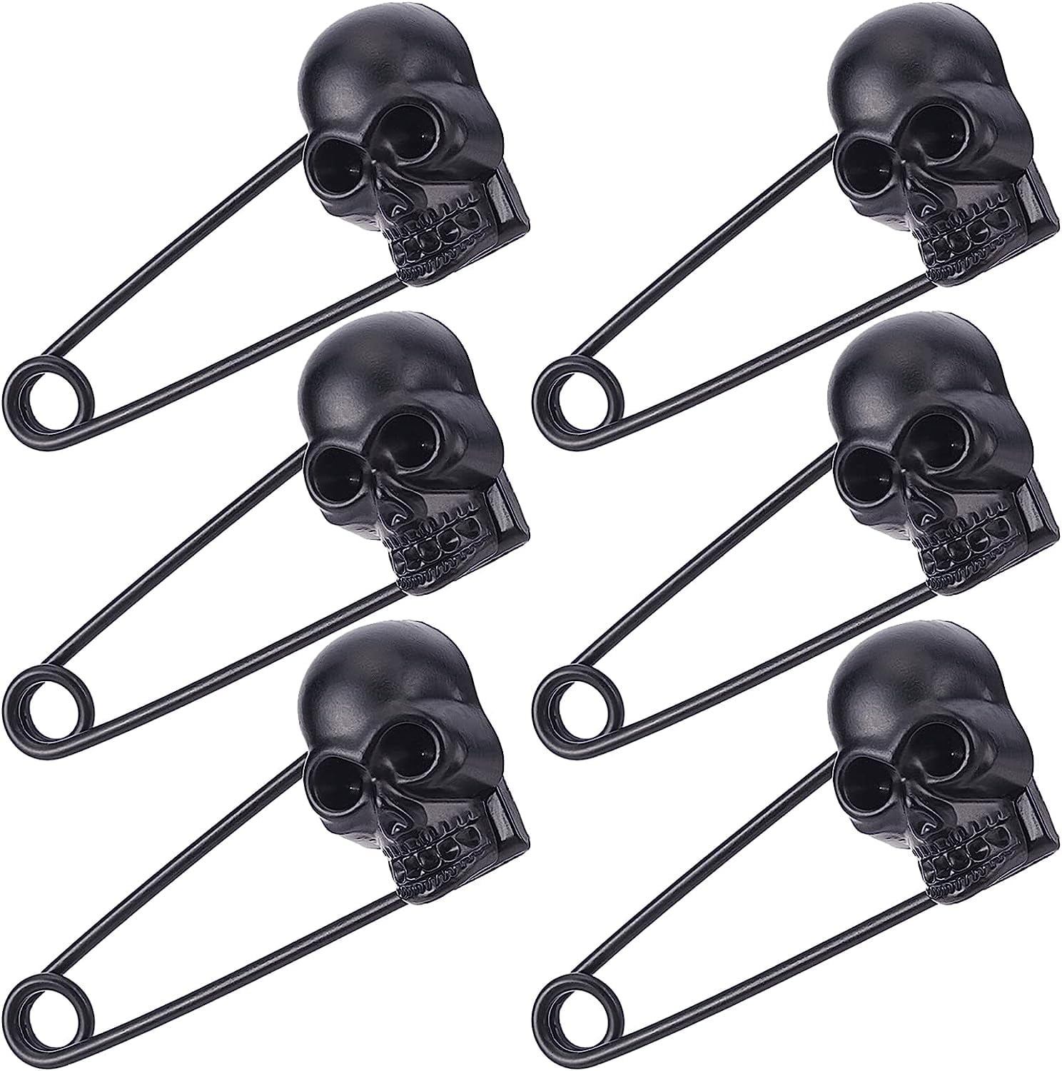 6PCS Black Head Safety Pins Brooches Pins Bulk Zinc Alloy Coiless ...