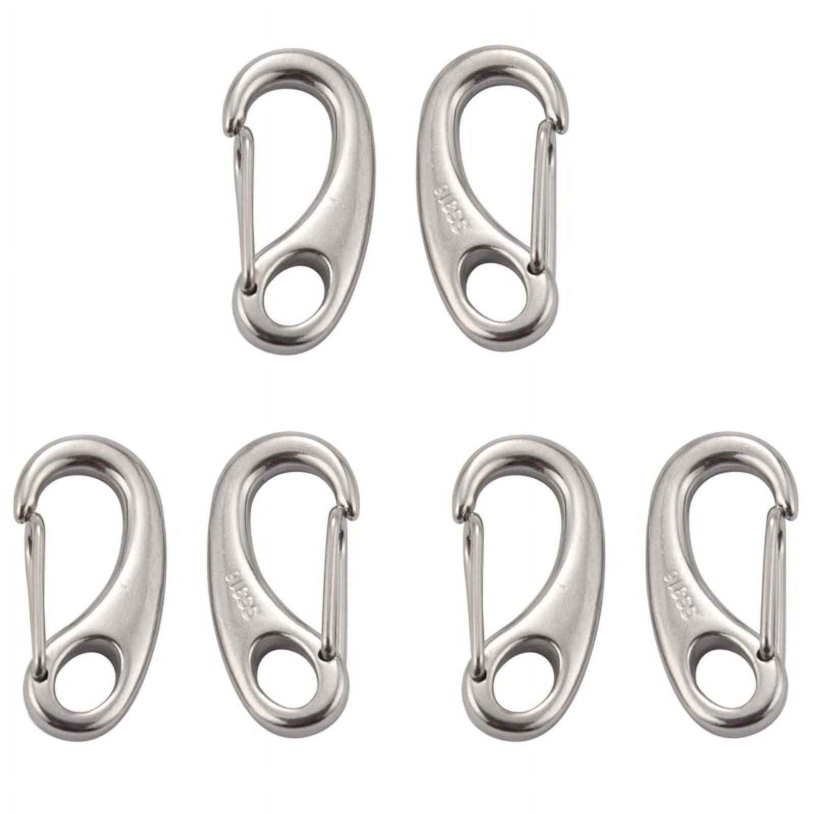 6PCS Boat Marine Stainless Steel Egg Shape Spring Snap Hook Clips Quick ...
