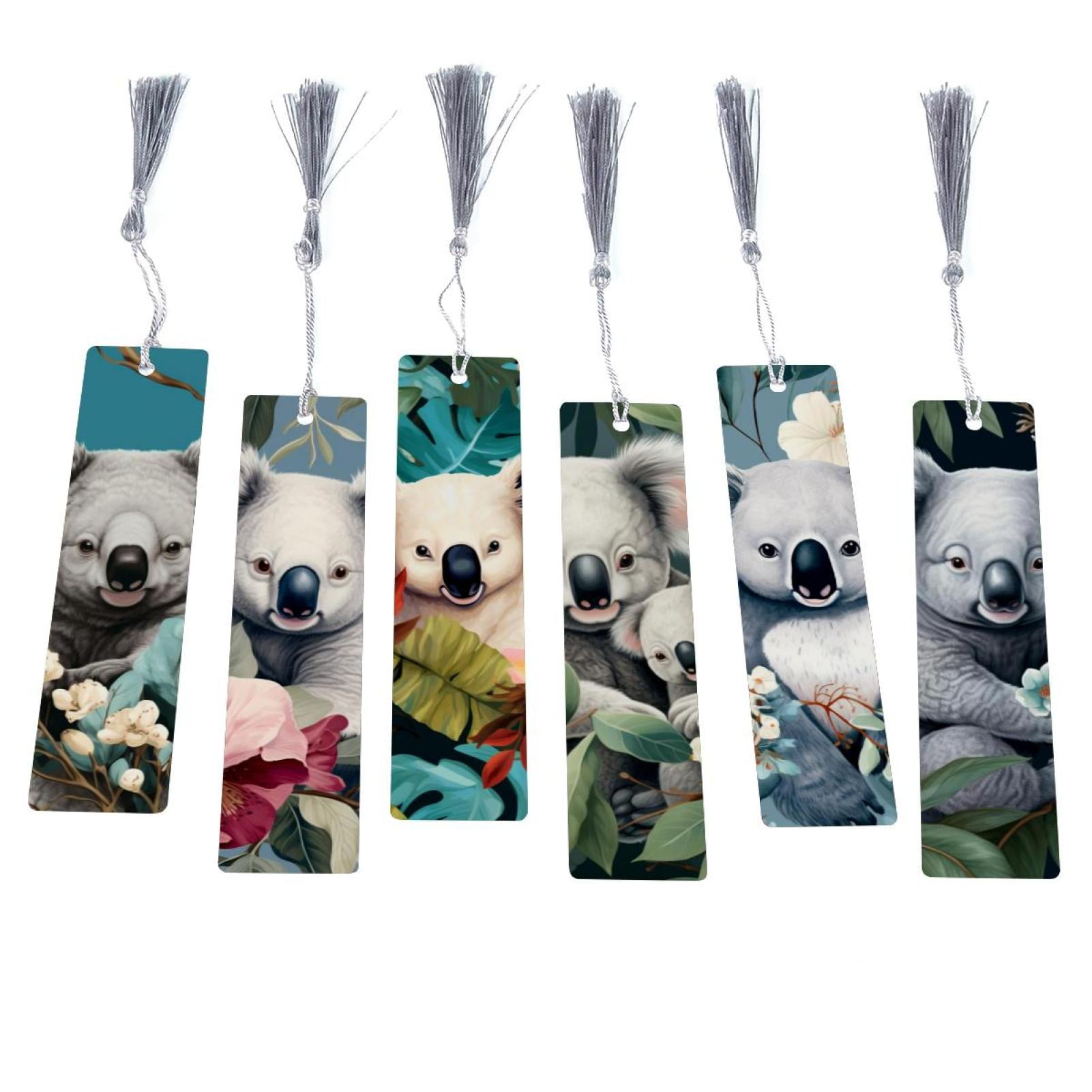 6PCS Bookmarks with Tassel Koala Page Marker for Teacher Student Kids ...