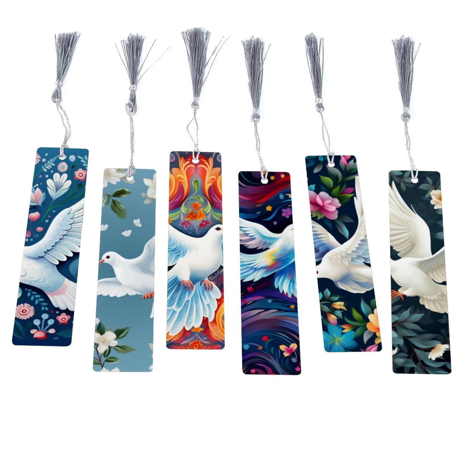 6PCS Bookmarks with Tassel Peace Dove Page Marker for Teacher Student ...