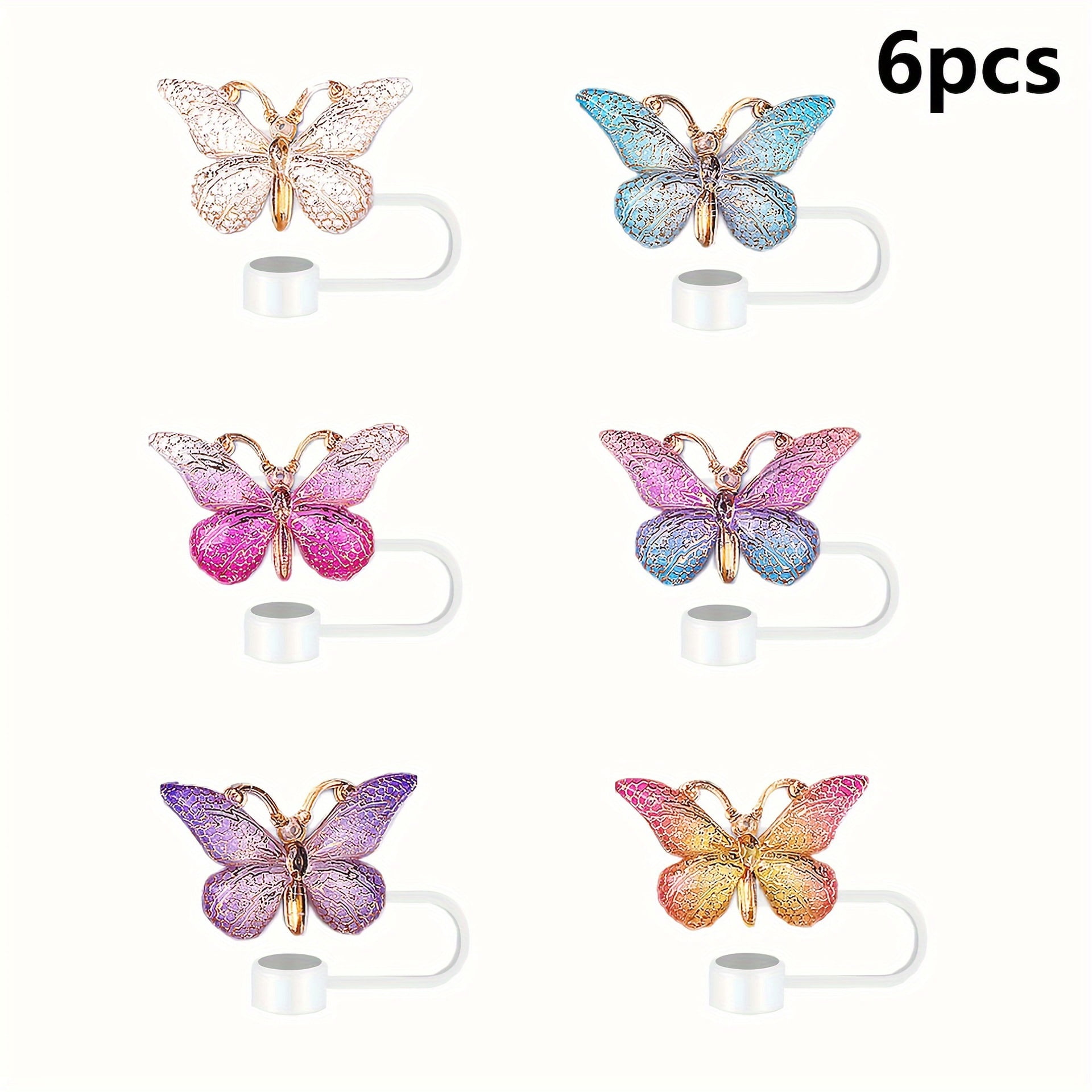 6PCS Bow Straw Toppers, Cute Straws Covers for Stanley 30&40 Oz Tumbler ...