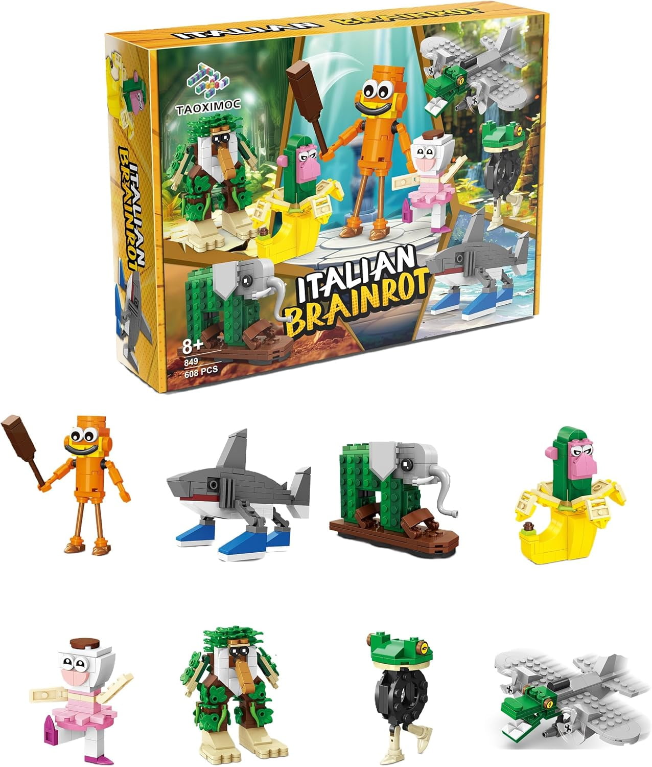 6PCS Brainrot Animal Toy Building Blocks Set, Popular Creative ...