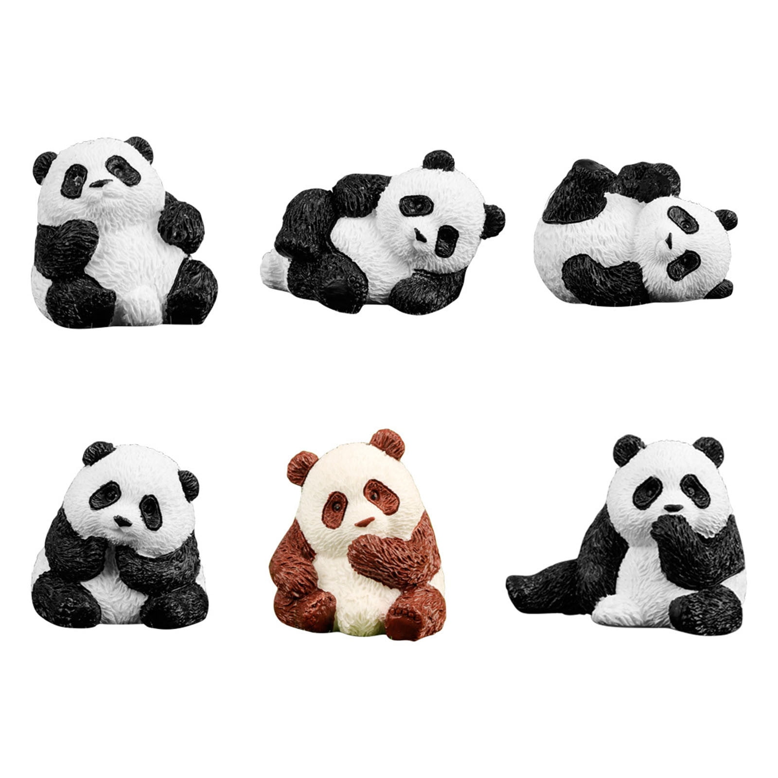 6PCS Brazilian Wood Plant Panda Decor, Mini Brazil Lucky Tree Resin ...