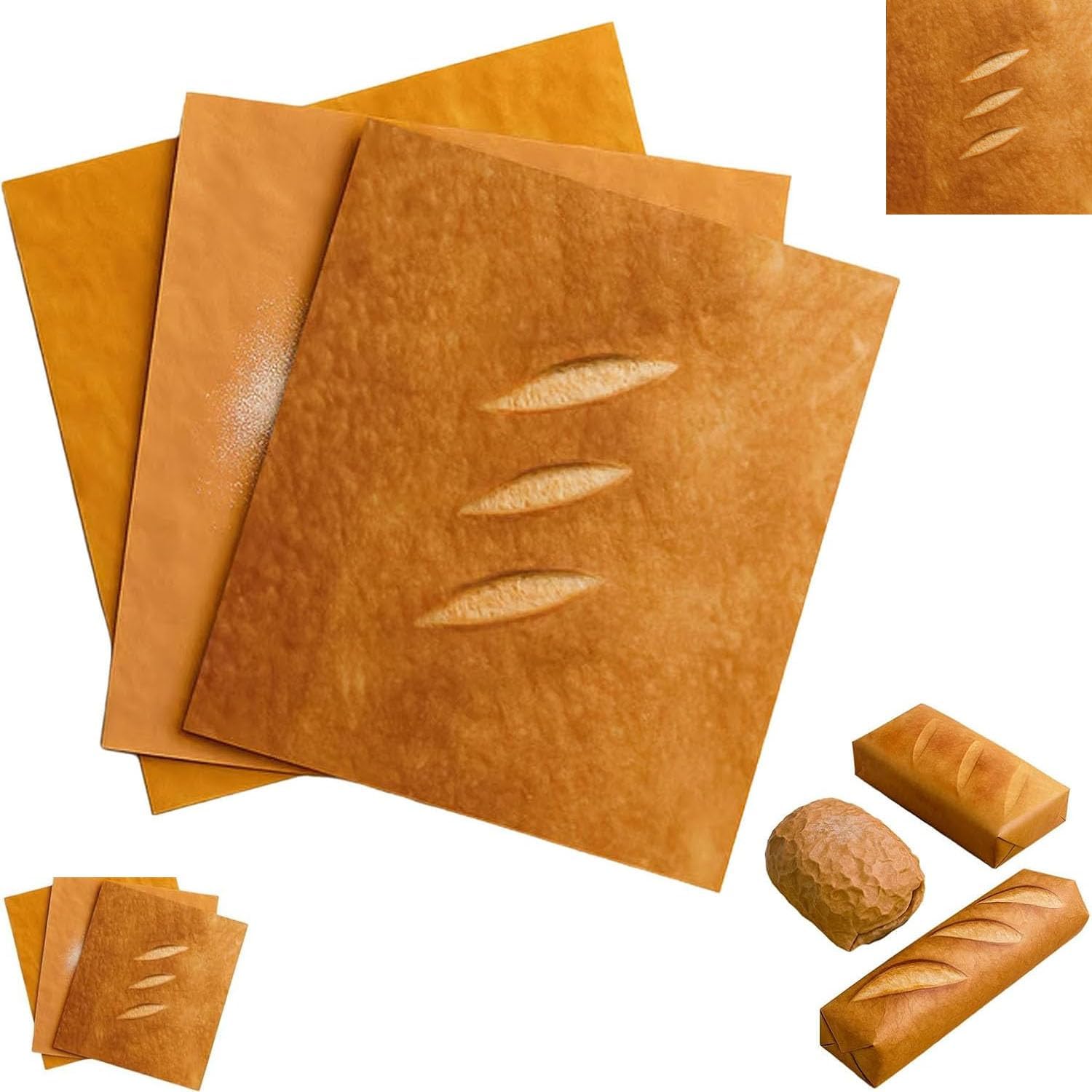 6PCS Bread Shape Gift Wrapping Paper, 2025 New Beautiful Wrapping Kraft ...