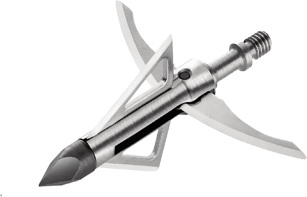 6PCS Broadhead 125Grains 4-Blade Hunting Hybrid Mechanical Broadhead ...