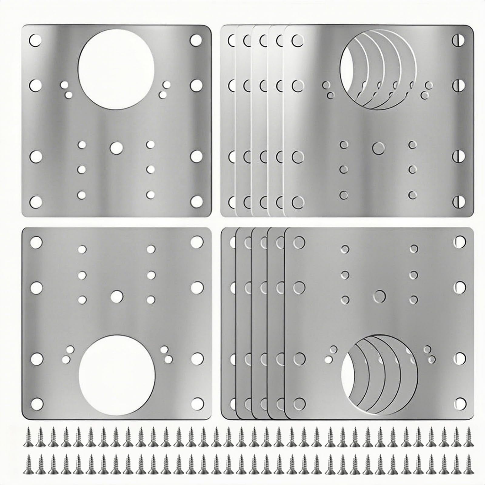 6PCS Cabinet Hinge Repair Plate Kit: FOGZUVR Durable Door Hinge Repair ...