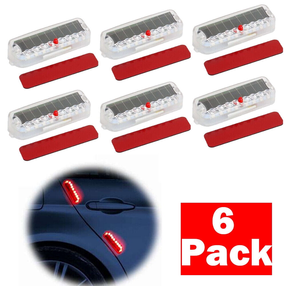 6PCS Car Solar 10 LED Warning Security Anti-Theft Flashing Dummy Alarm ...