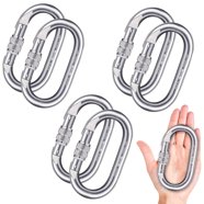 Carabiner Key Chains, Split Key Rings, Aluminum, Black, 10/Pack ...