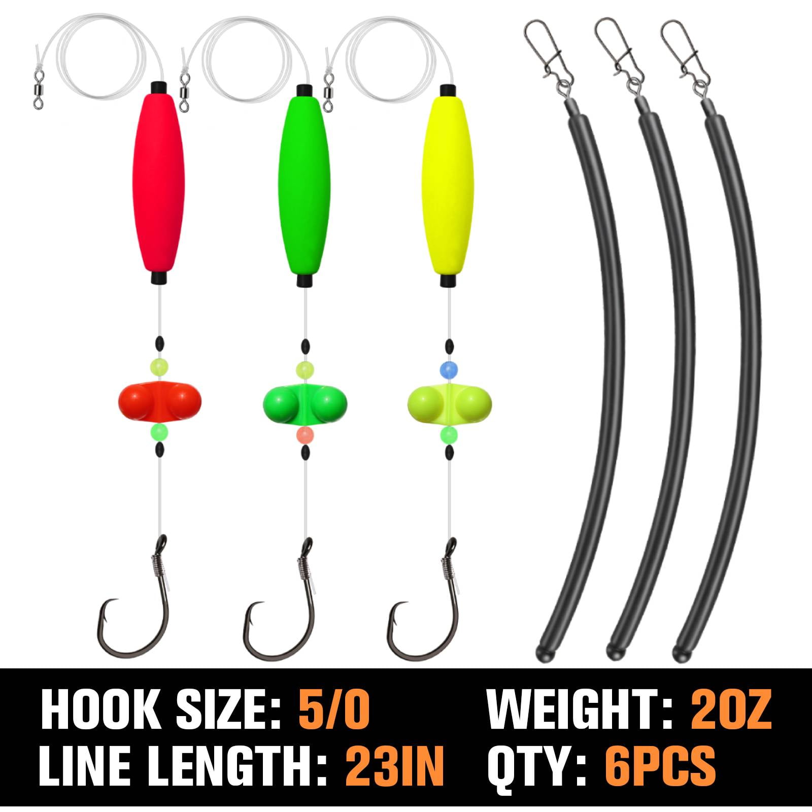 6PCS Catfish Rigs Kit Santee Rig with Float Rattler 5/0 Circle Hooks ...