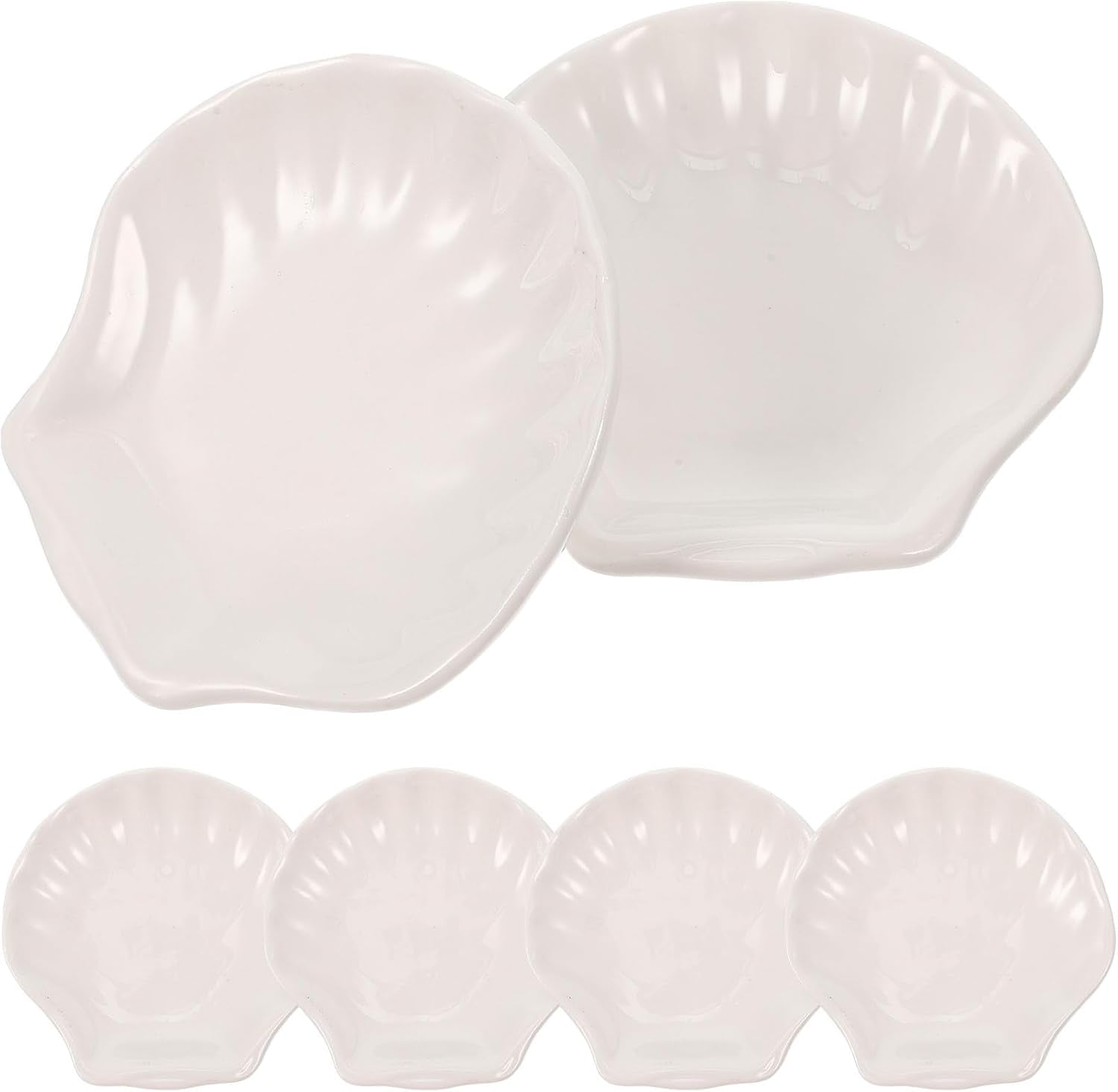 6PCS Ceramic Dessert Plates Set,Small Appetizer Plates Cute Shell ...