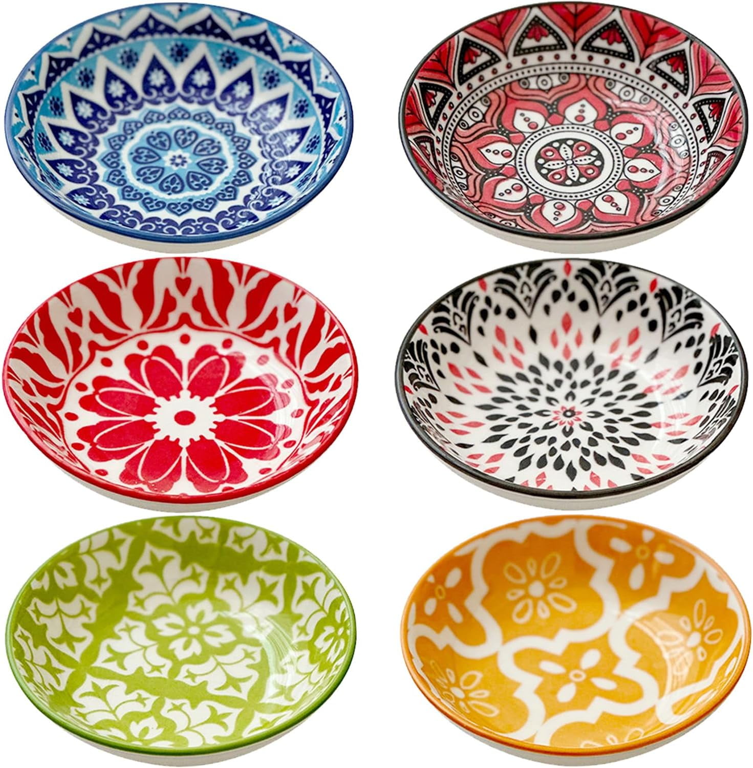 6PCS Ceramic Dipping Bowls,Small Bowl,Soy Sauce Dish Dipping Sauce Bowl ...