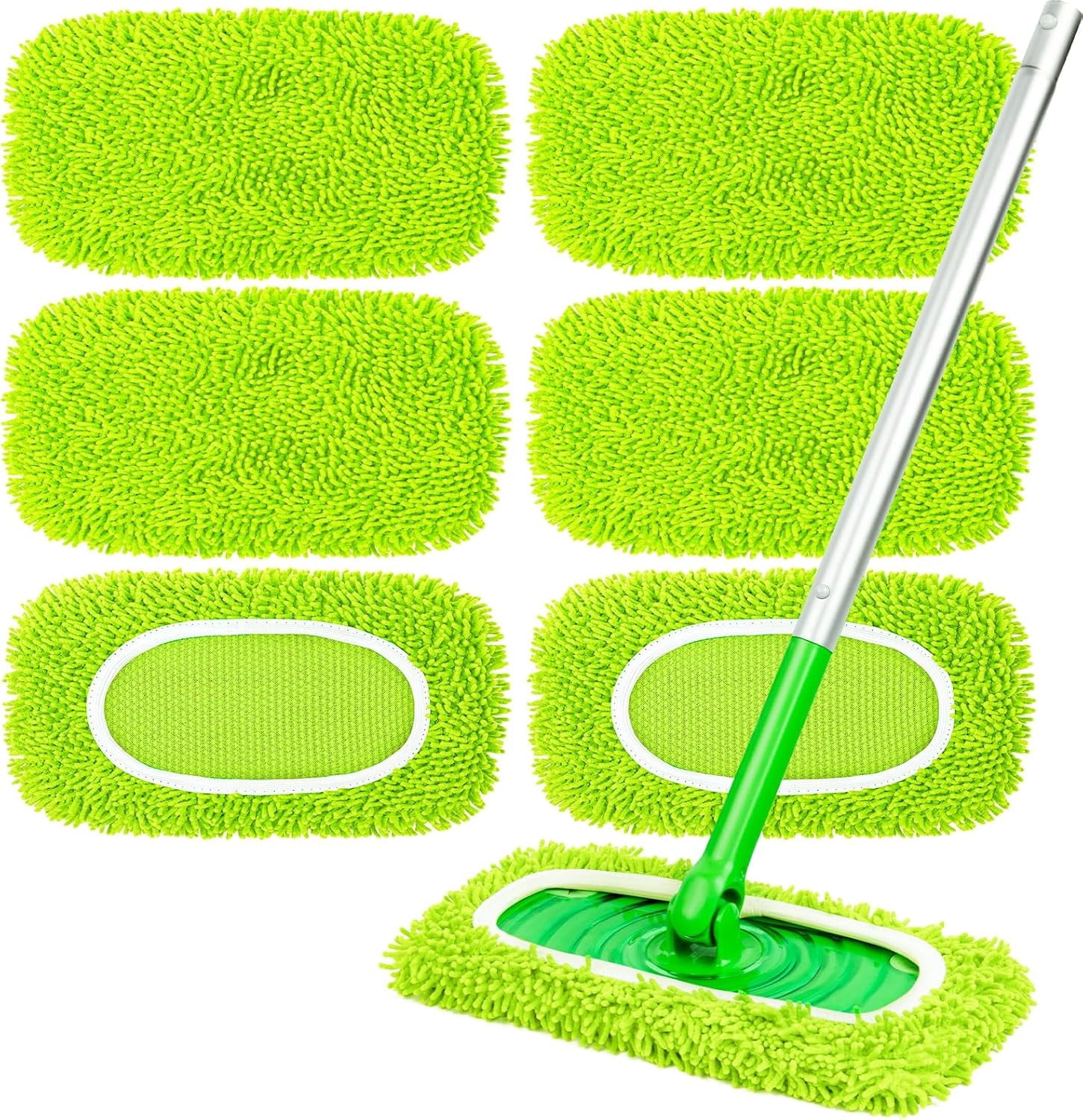 6PCS Chenille Mop Refill Pads for Home Use, Reusable and Washable ...