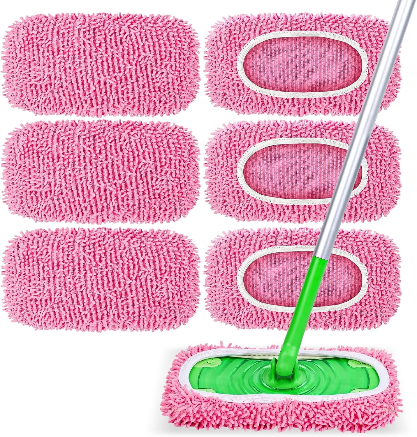 6PCS Chenille Mop Refill Pads for Home Use, Reusable and Washable ...