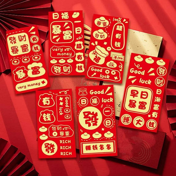 6PCS Chinese Horse New Year Red Envelopes - 2026 New Years Eve Party ...