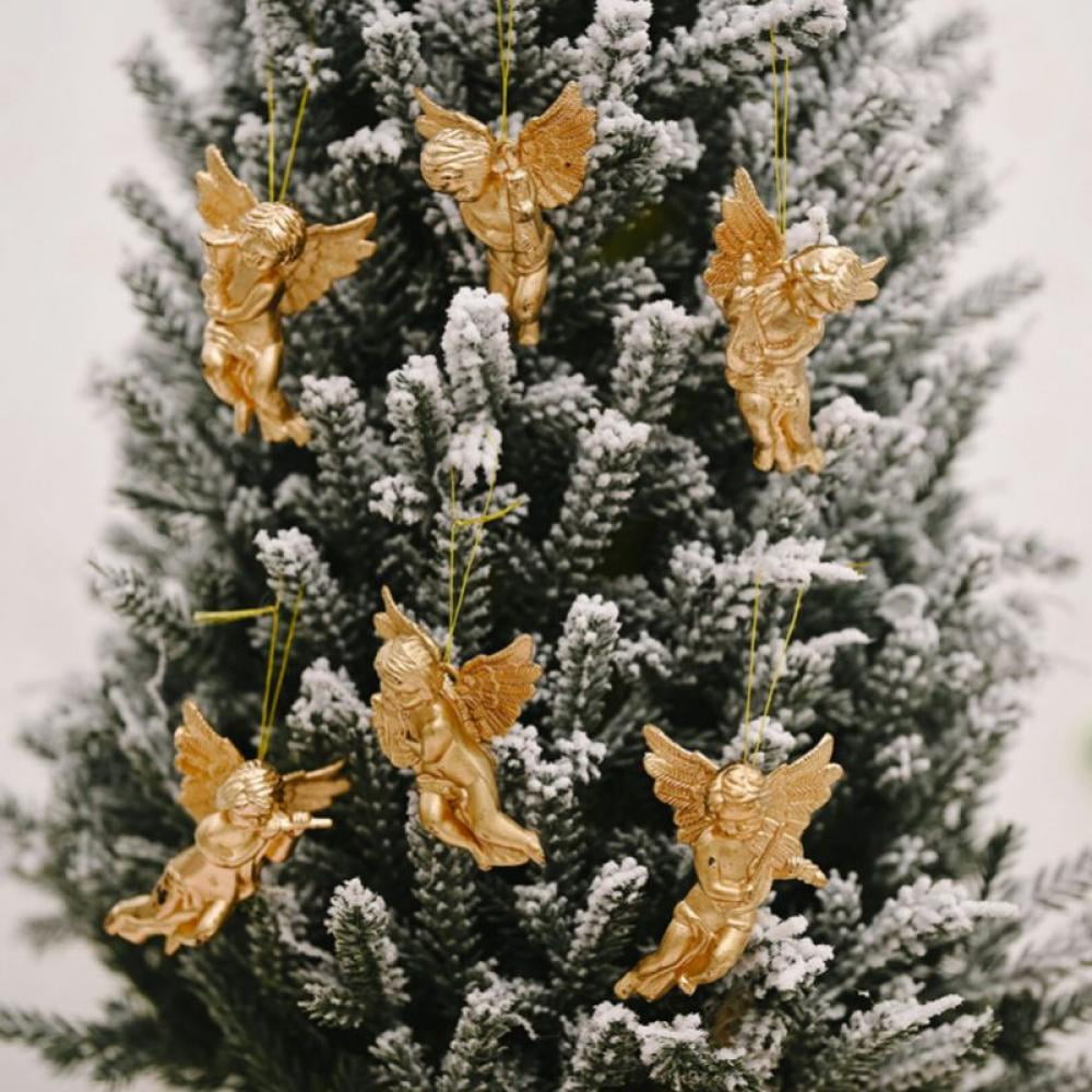 6PCS Christmas Angel Ornament Mini Angel Cherub Christmas Tree ...