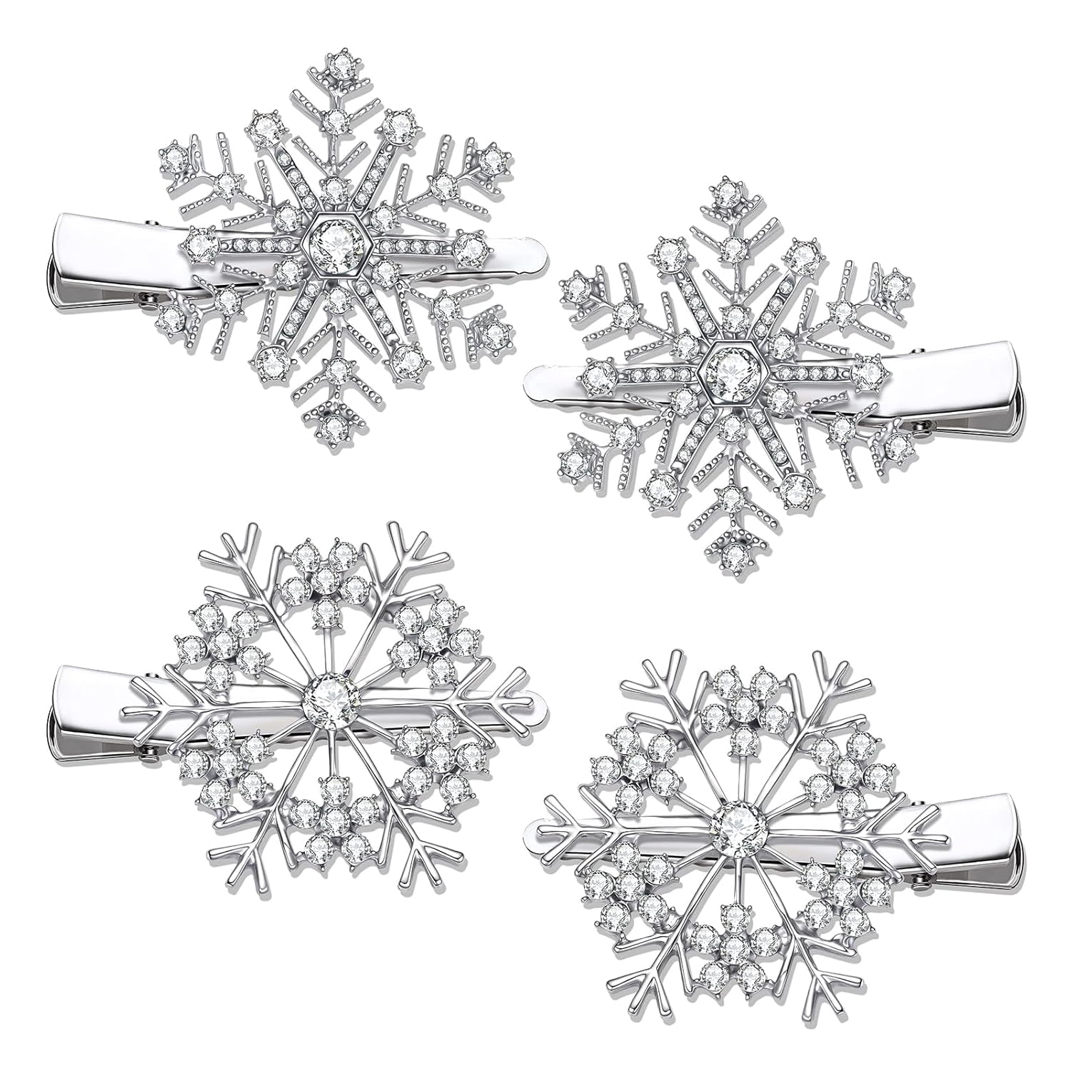 6PCS Christmas Hair Clips for Women Xmas Snowflake Wreath Reindeer Bell ...