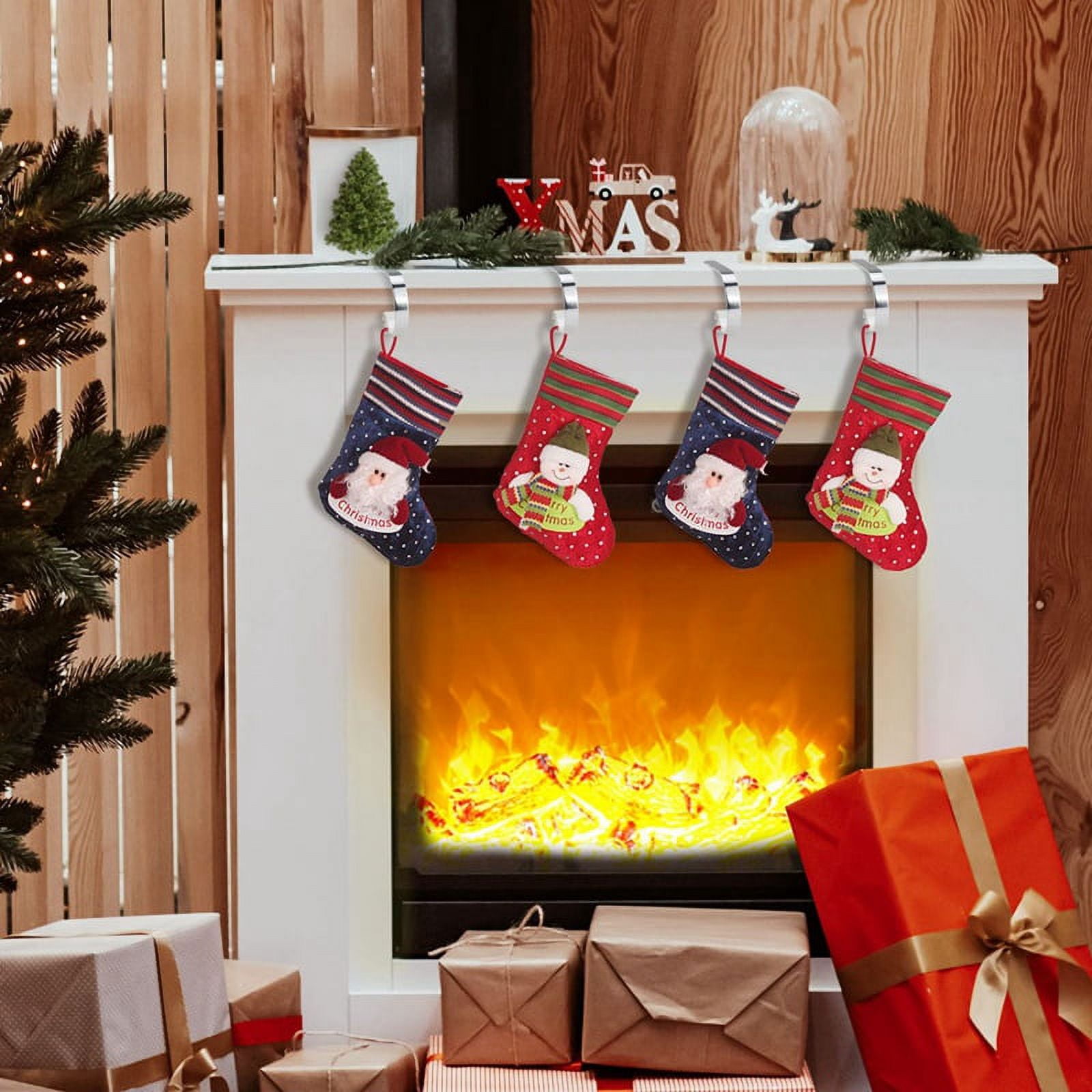 6PCS Christmas Stocking Holders for Set of 6 Mantel Decor Hooks ...