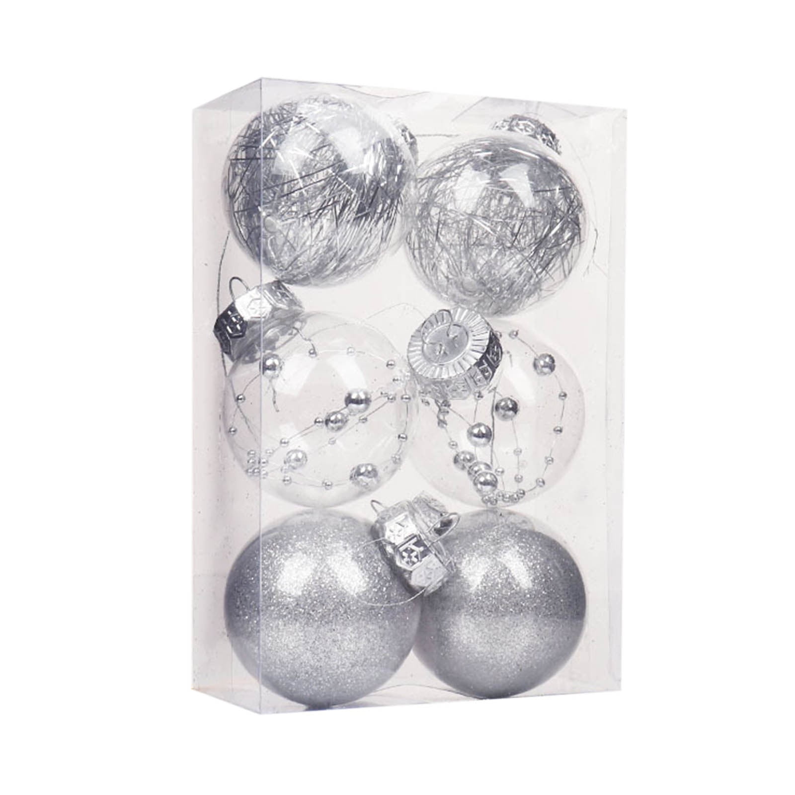 6PCS Christmas Tree Ball Baubles, 6x6cm Shatterproof PVC Balls ...