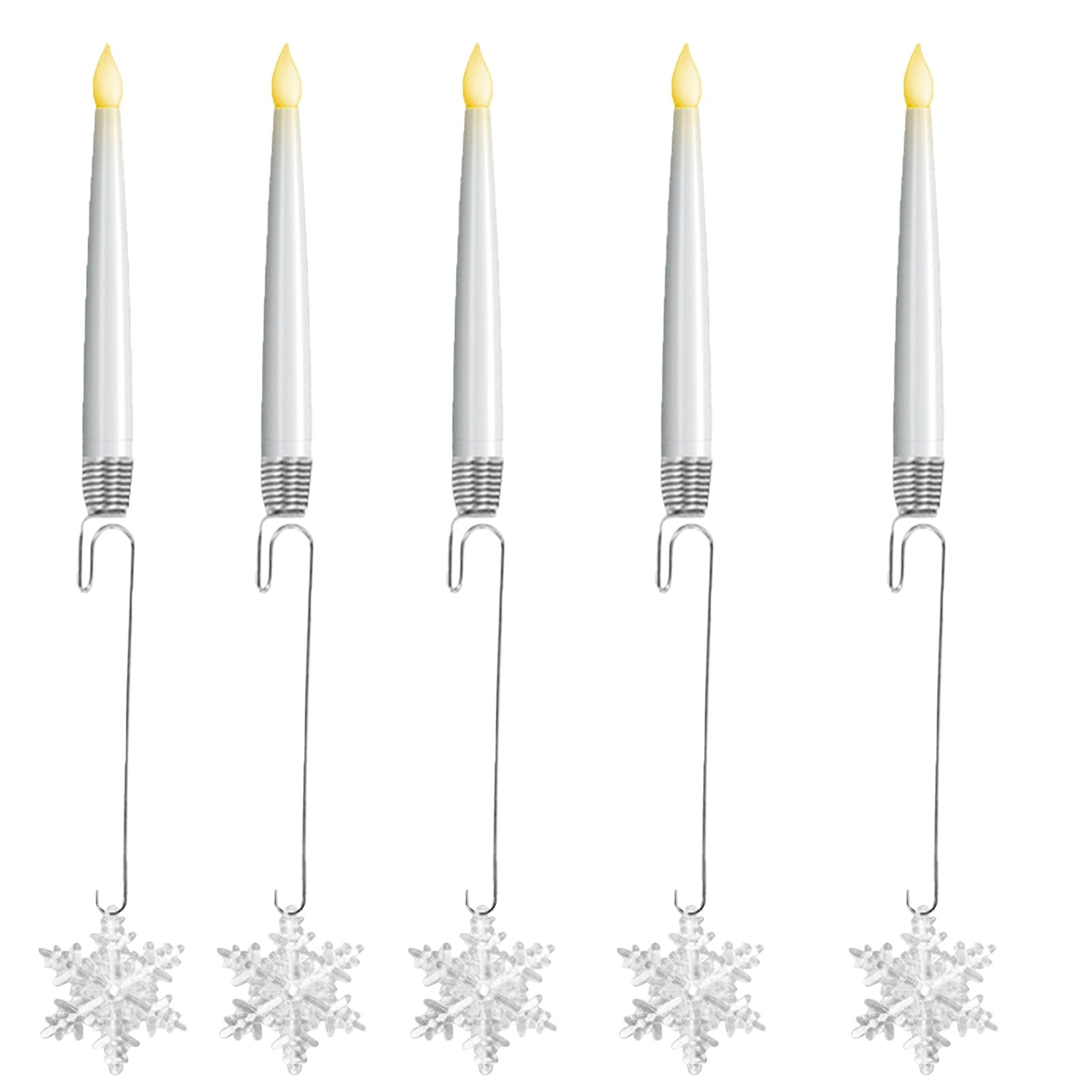 6PCS Christmas Tree LED Candles with Clear Crystal Ball Hook, LED Short ...