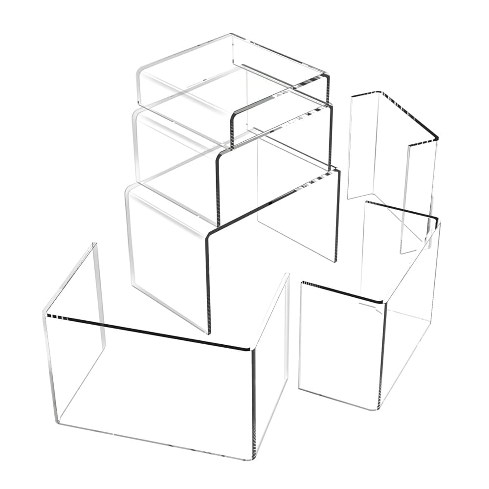 6PCS Clear Acrylic Risers for Display,Home Decor Jewelry Display Riser ...