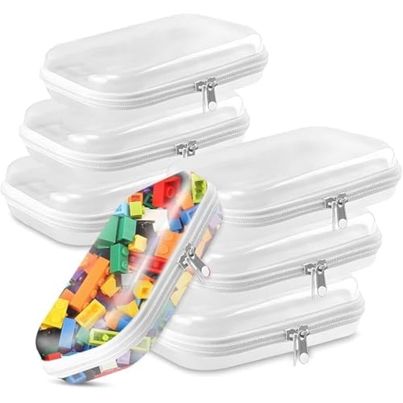 6PCS Clear Hard Shell Zippered Case,Professional-Plastic Clear Zipper ...