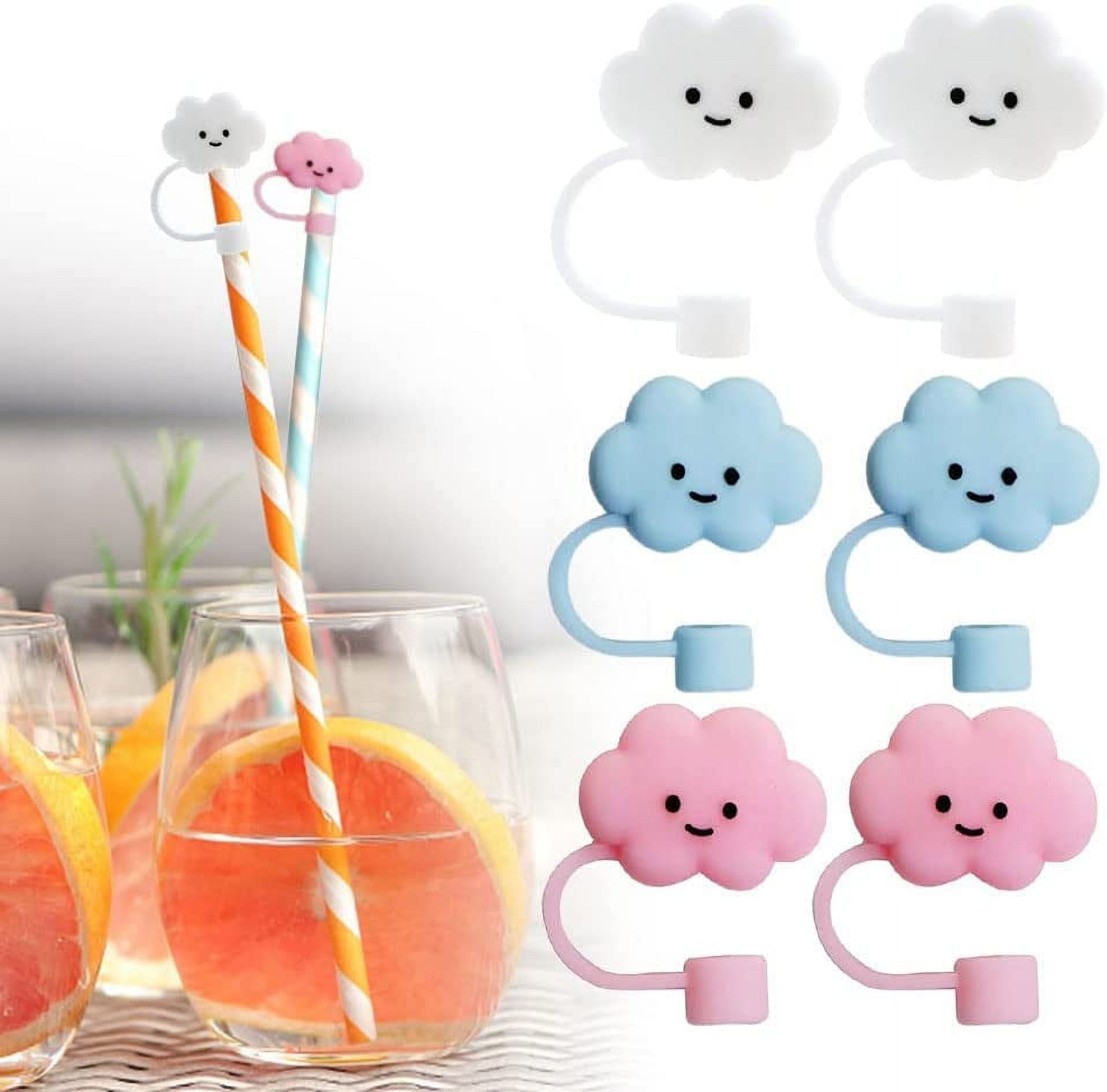 6PCS Cloud Straw Covers Cap, Cute Cloud Straw Covers Protector ...