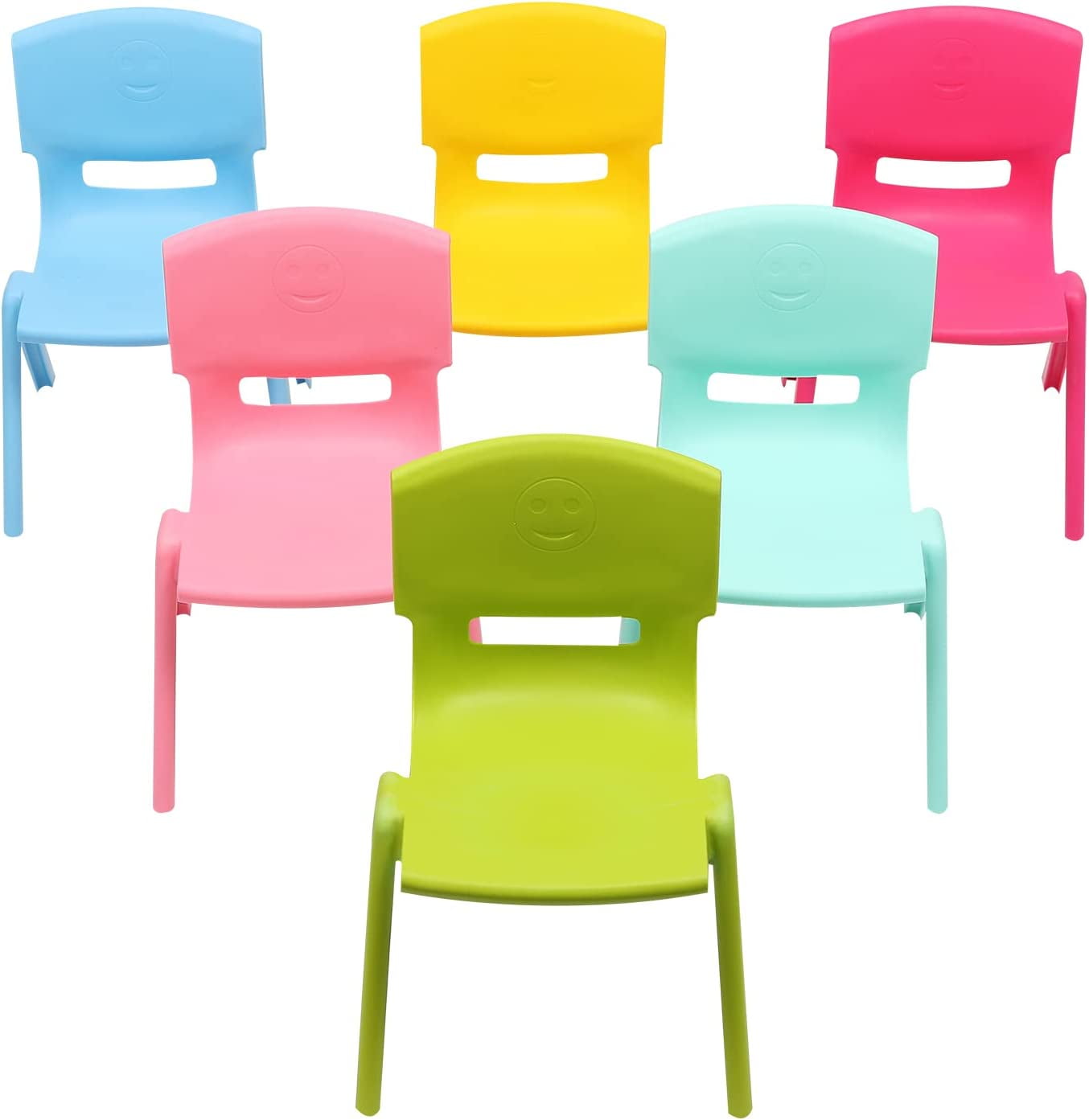 6PCS Colorful School Stackable School Chairs with 11inch Seat Height ...