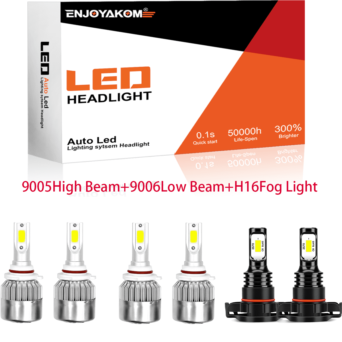 6pcs Combo High Low Beam Fog Light Ki For Dodge Avenger 2010 2012 9005