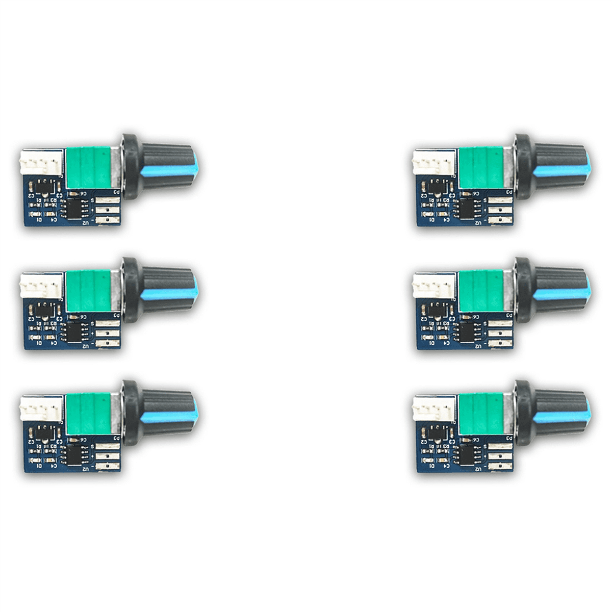 6PCS Computer Case Fan Governor PWM Speed Controller 12V Single Way 4 ...