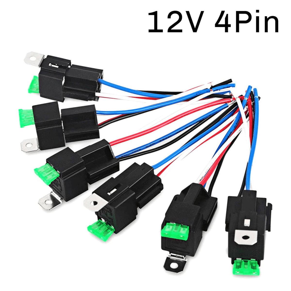 6PCS Copper Terminal Auto Relay 30A Fused On/Off Car Motor Relay with ...
