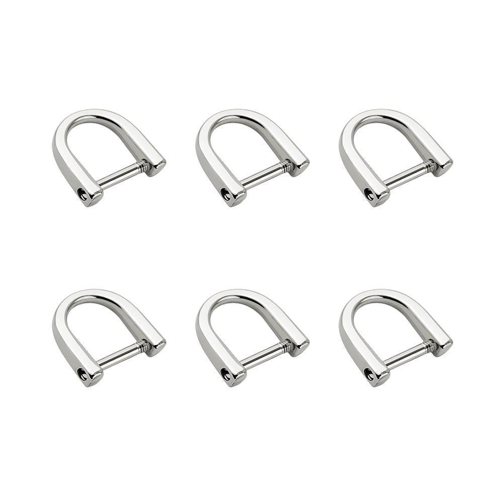 6PCS D-Rings with Closing Screw Shackle Key Holder Horseshoe U Shape ...