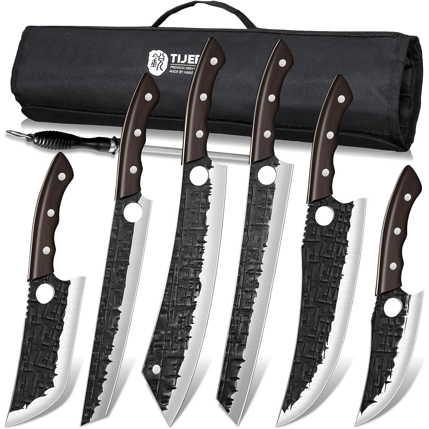 6PCS Damascus Pattern Stainless Steel Kitchen Knife Set - Chef/Fruit ...