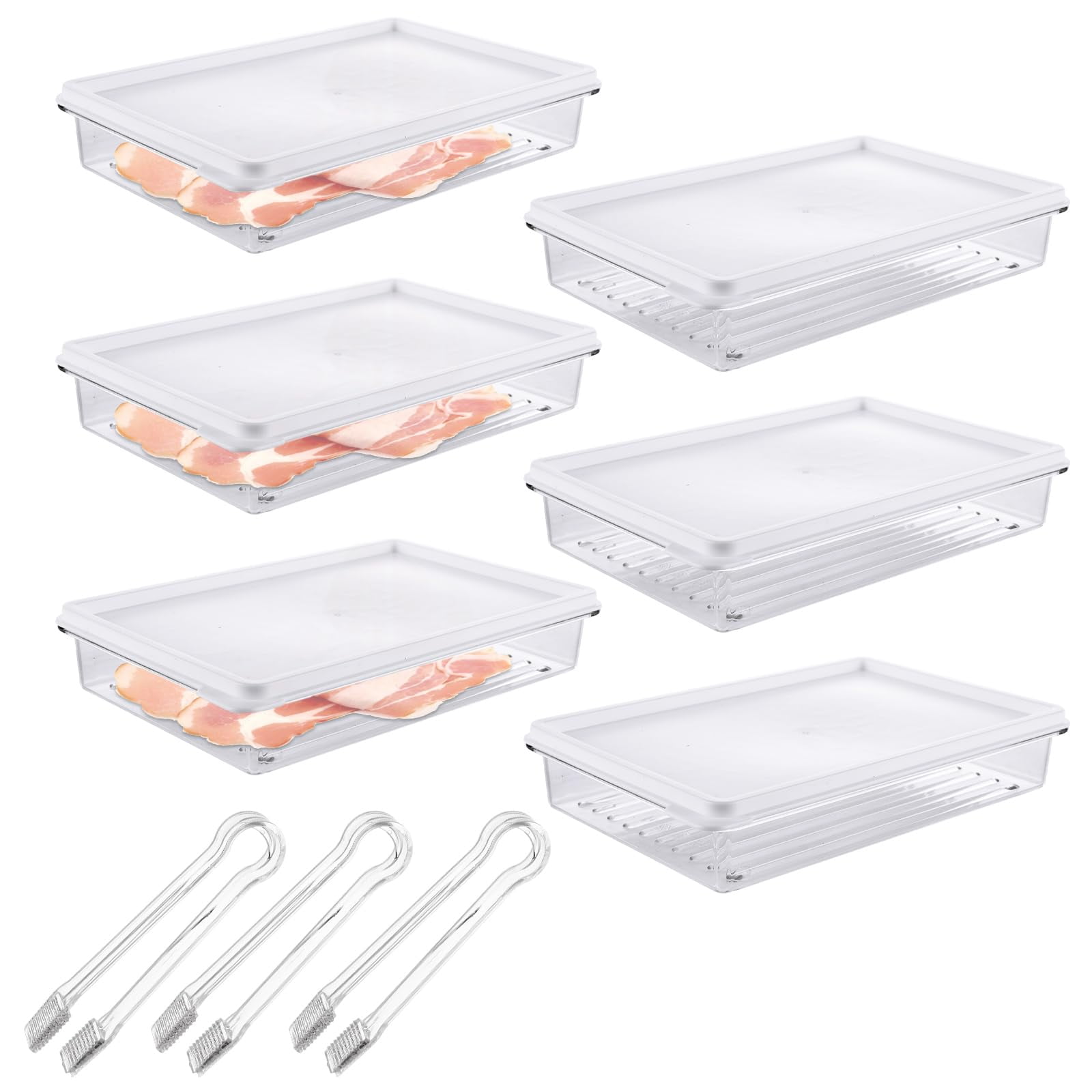 6PCS Deli Meat Container for Fridge with Airtight Lids, Lunch Meat ...