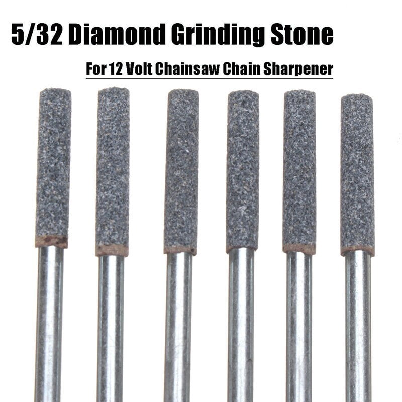 6PCS Diamond Chainsaw Sharpener Burr Stone Round File Drill Bits For 12 ...
