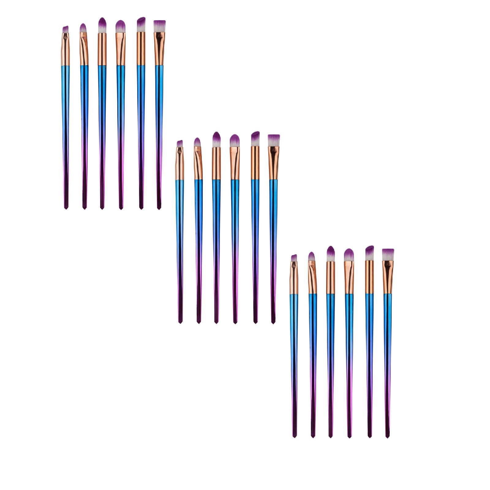 6PCS Diamond Shape Makeup Brushes - Colorful Plastic Handle, Purple ...