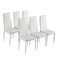 6PCS Dining Chairs Armless Side Chairs Modern Kitchen Chairs with Faux ...