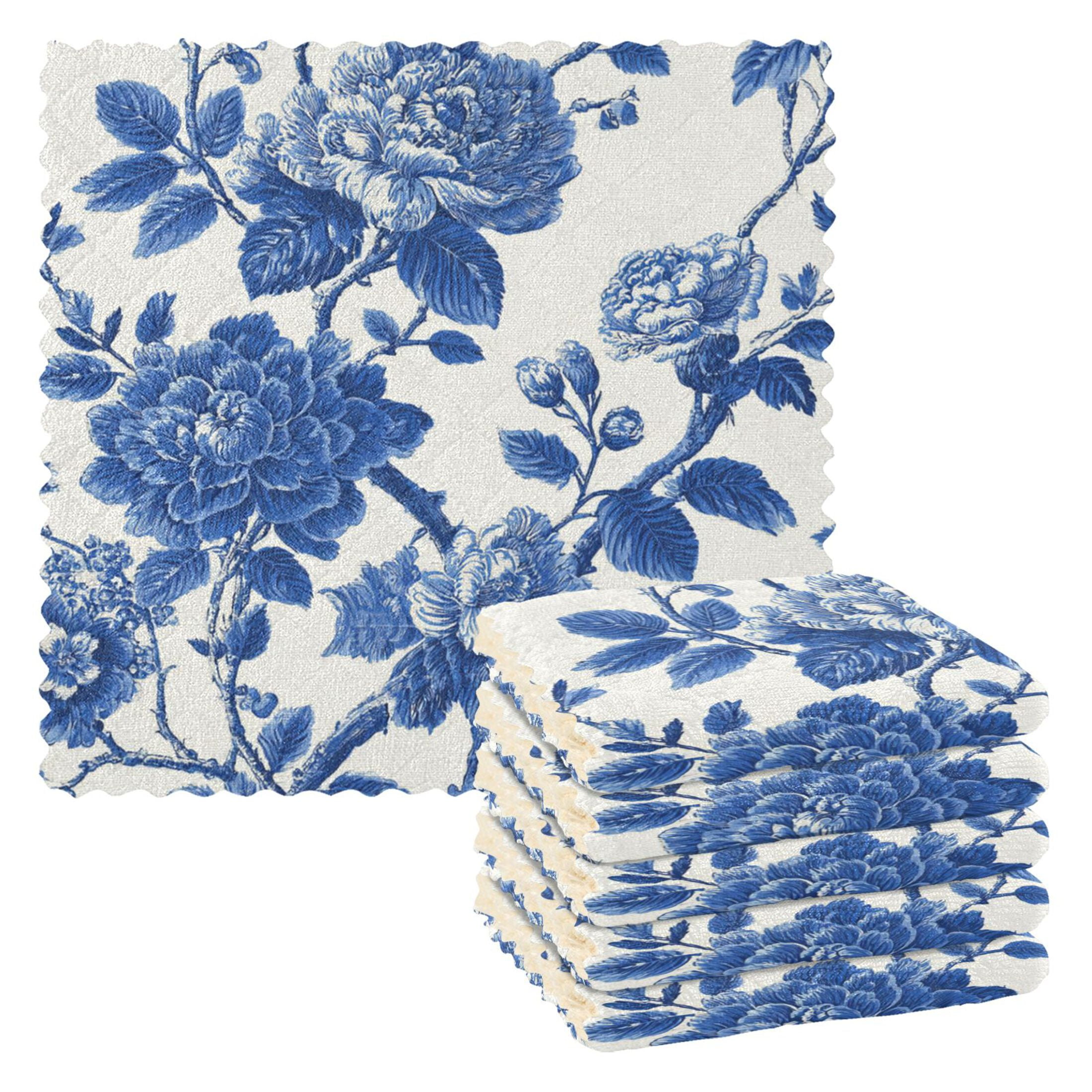 6PCS Dish Towels and Dish Cloths Reuseable Dishcloths Sets for Washing Dishes, Cooking, Baking ...