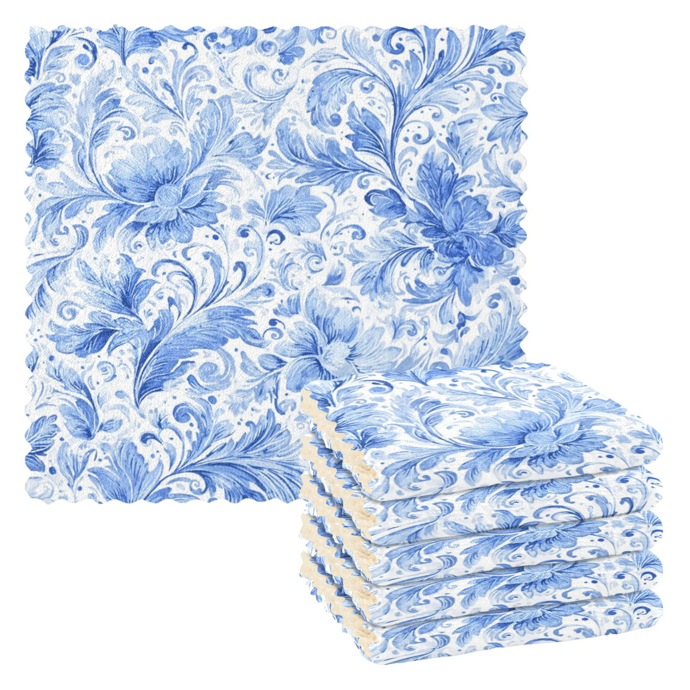 6PCS Dish Towels and Dish Cloths Reuseable Dishcloths Sets for Washing ...