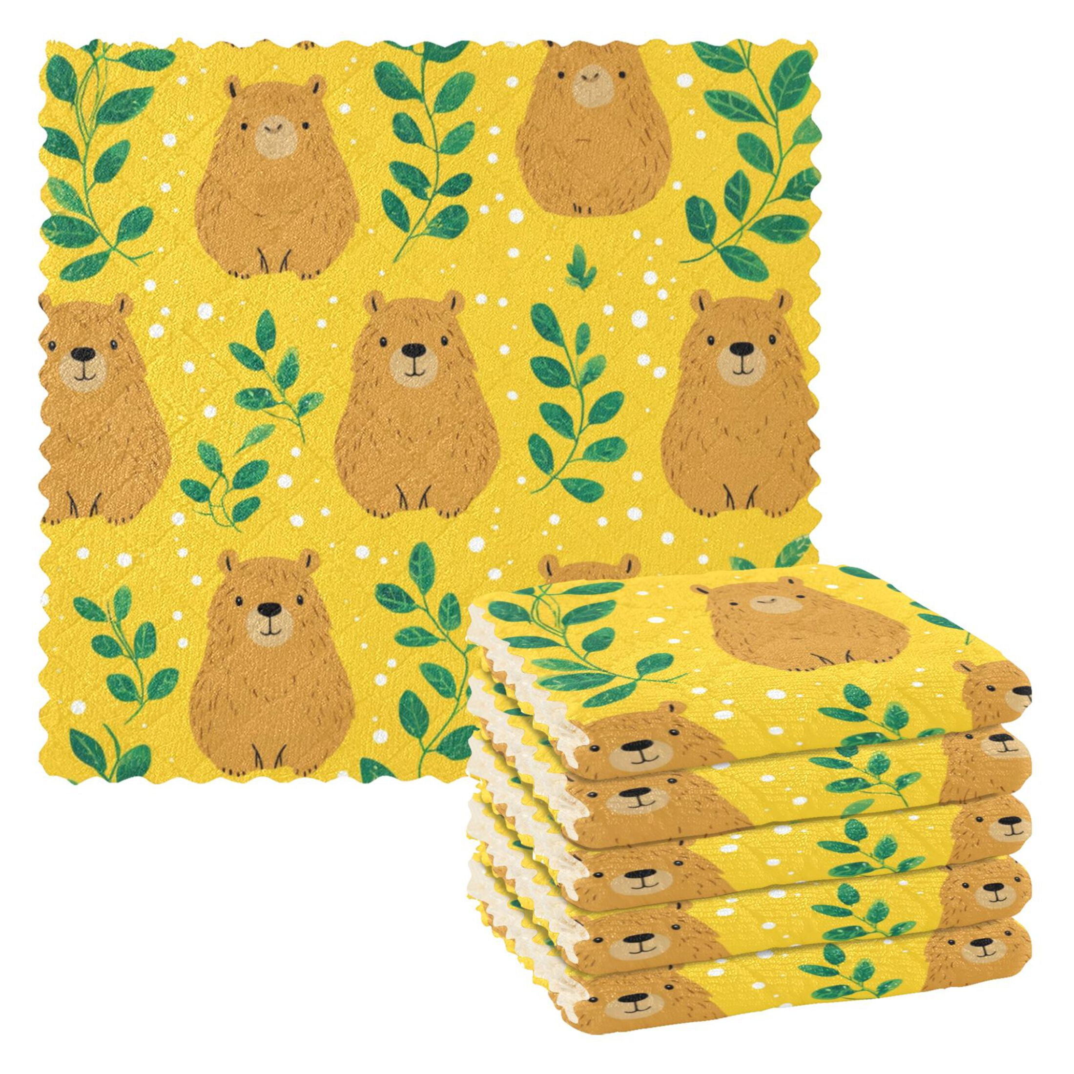 6PCS Dish Towels and Dish Cloths Reuseable Dishcloths Sets for Washing Dishes, Cooking, Baking ...