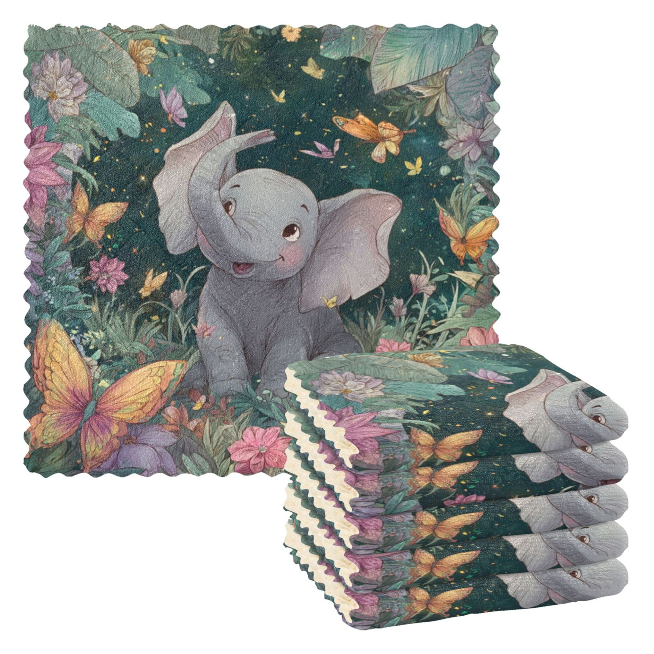 6PCS Dish Towels and Dish Cloths Reuseable Dishcloths Sets for Washing Dishes, Cooking, Baking ...