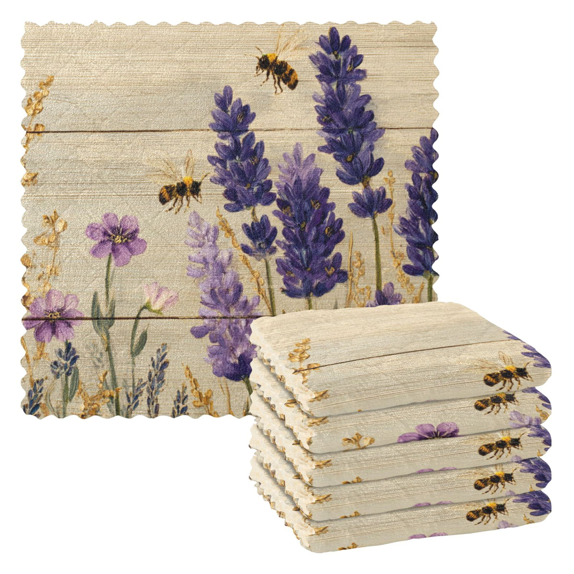 6PCS Dish Towels and Dish Cloths Reuseable Dishcloths Sets for Washing ...