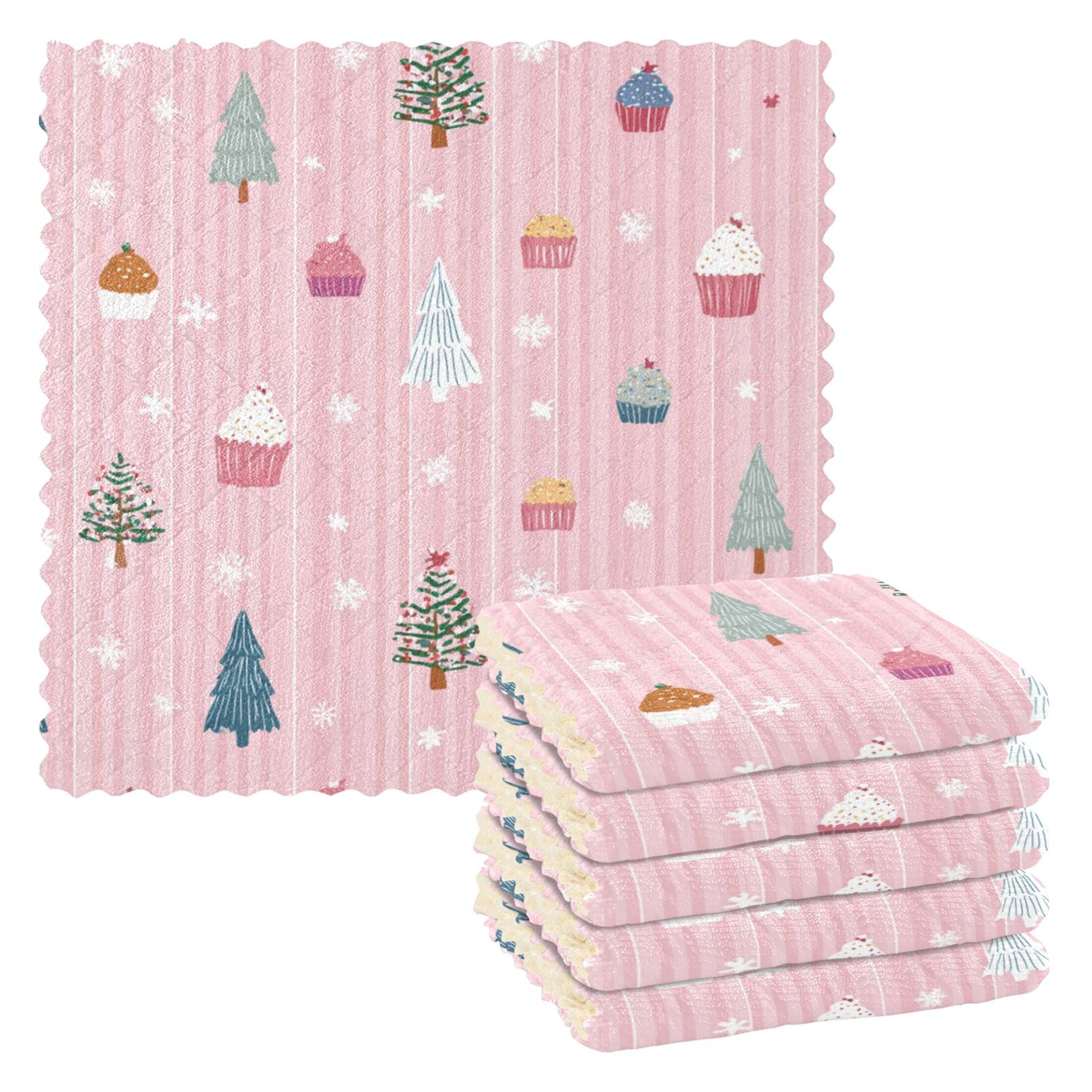 6PCS Dish Towels and Dish Cloths Reuseable Dishcloths Sets for Washing ...