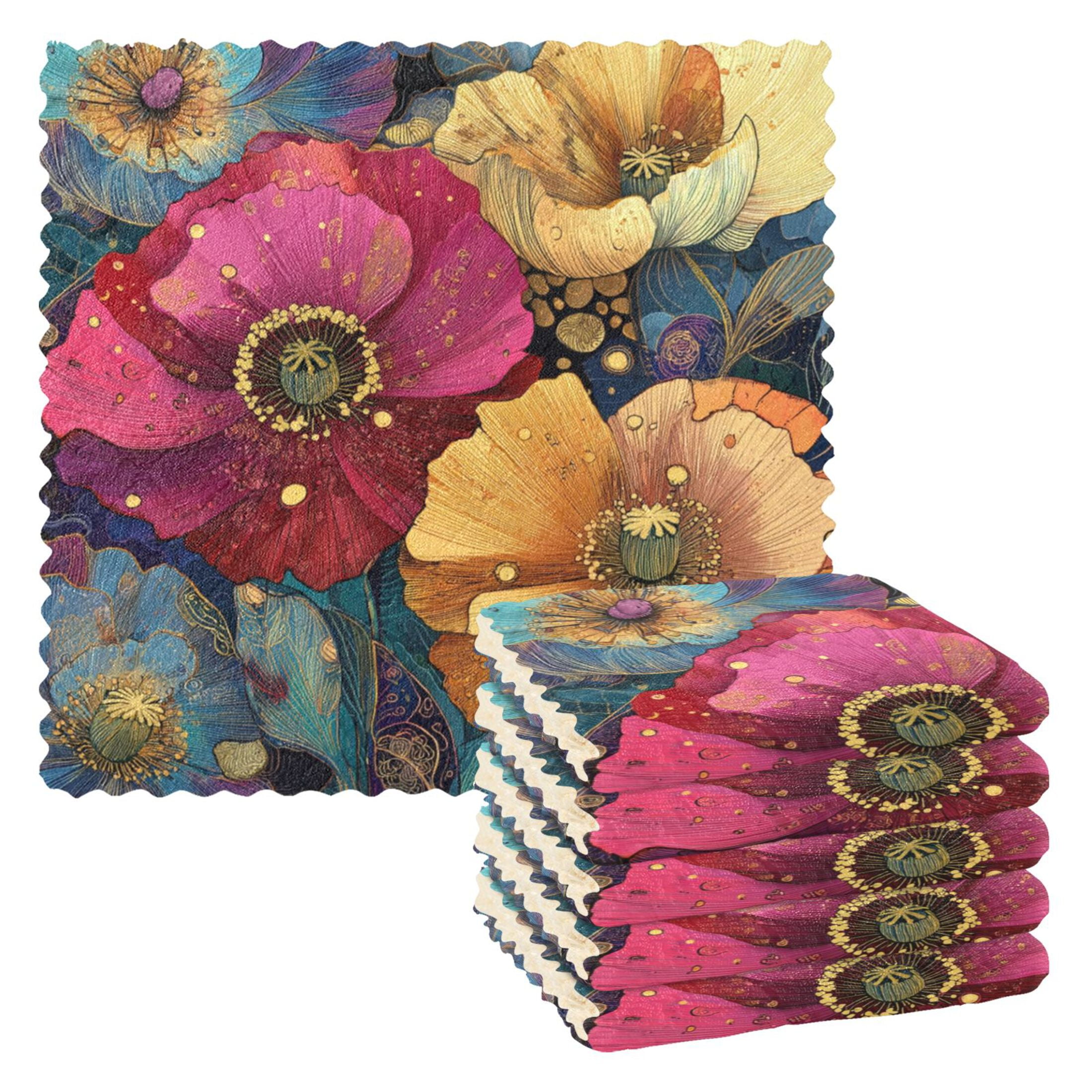 6PCS Dish Towels and Dish Cloths Reuseable Dishcloths Sets for Washing Dishes, Cooking, Baking ...