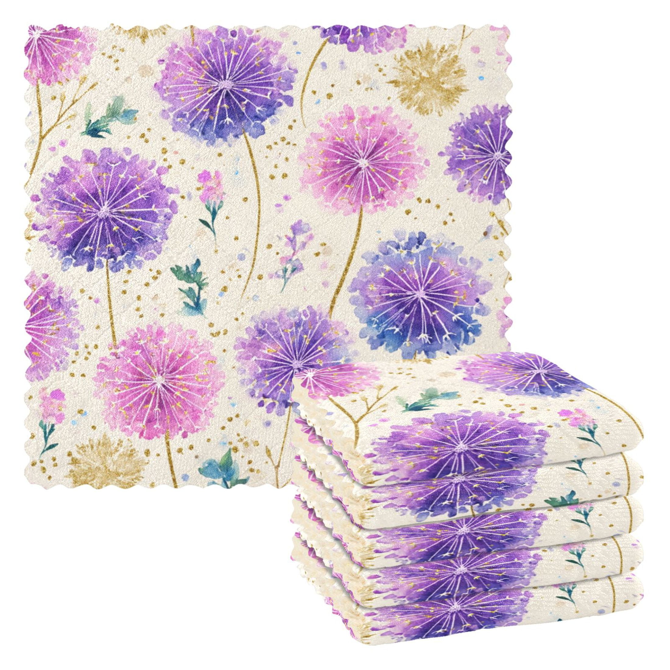 6PCS Dish Towels and Dish Cloths Reuseable Dishcloths Sets for Washing ...
