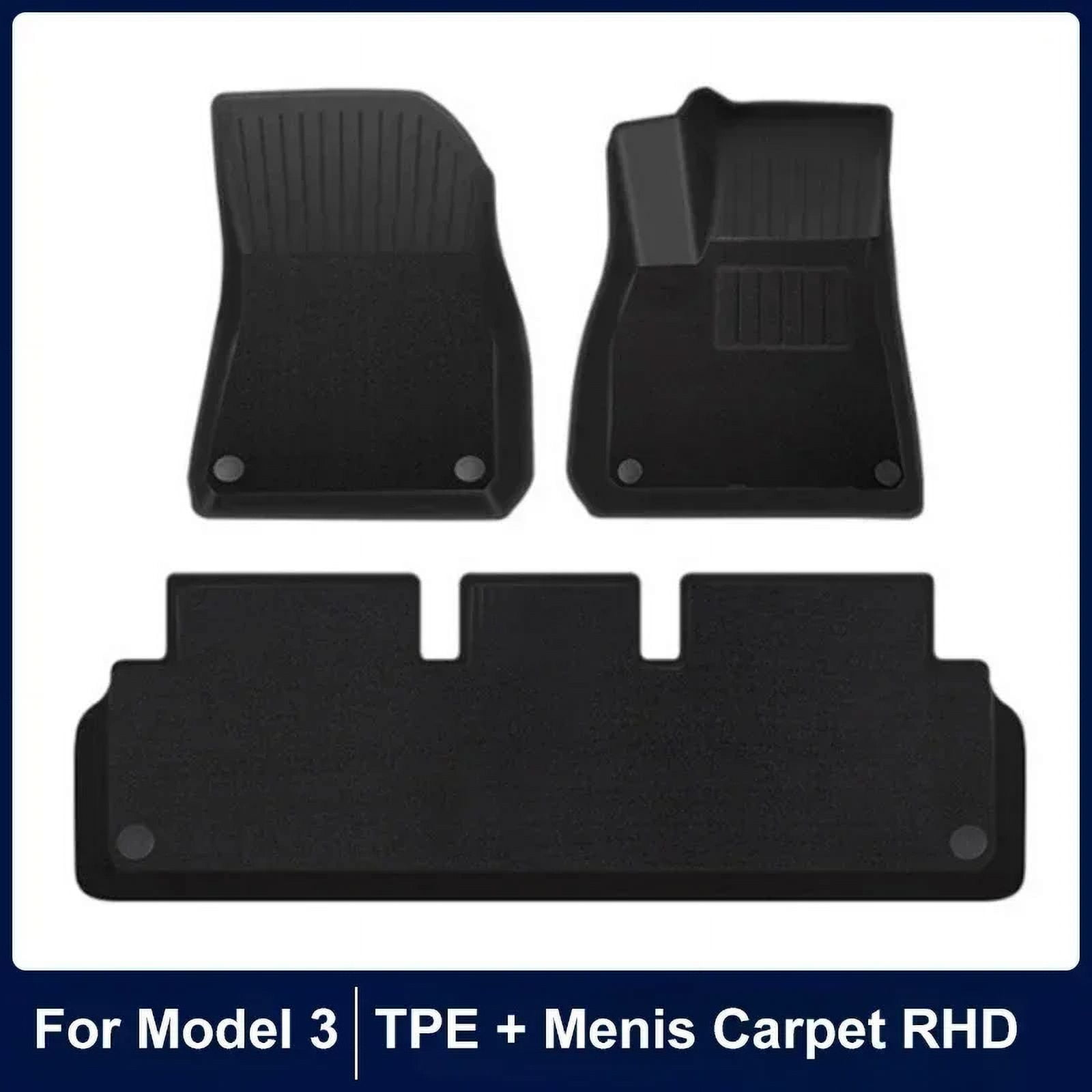 6PCS Double Layer Floor Mats for Tesla Model Y Model 3 3D TPE Menis ...