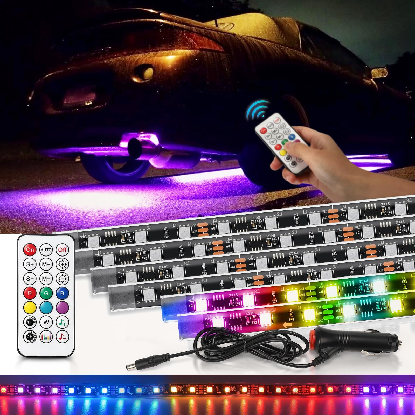 6PCS Dreamcolor Chasing Underglow Kit for Cars Trucks SUV Golf Cart RV ...