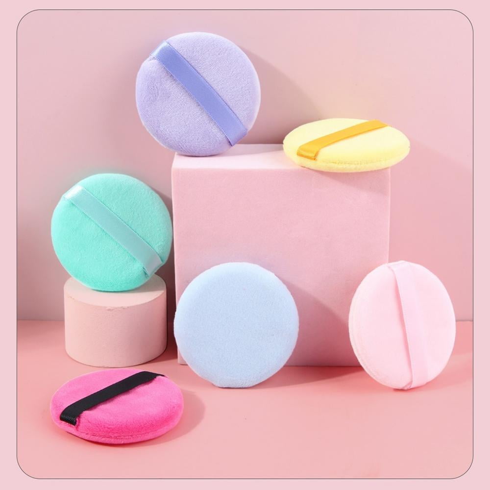 6PCS Dry Powder Puffs Non-Latex Wet And Dry Dual Use Round Face Wash ...